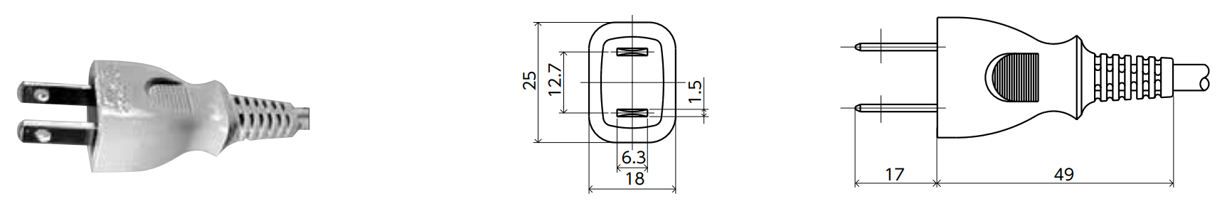 VCT2×0.75 7A-125V/VCT2×1.25 12A-125V/VCT2×2.0 15A-125V