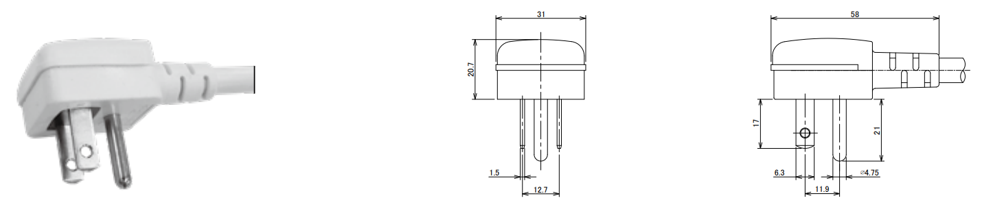 VCTF3×2.0 15A-125V/VCTF4×2.0 17A-250V