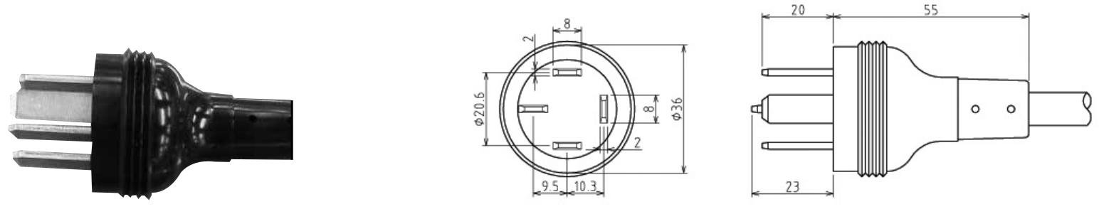 VCTF3×2.0 15A-125V/VCTF4×2.0 17A-250V