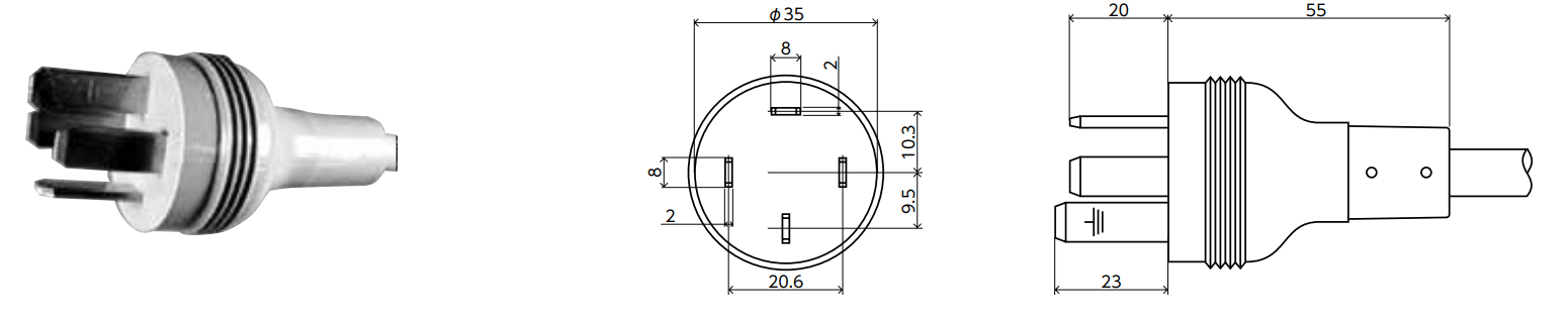 VCTF3×2.0 15A-125V/VCTF4×2.0 17A-250V