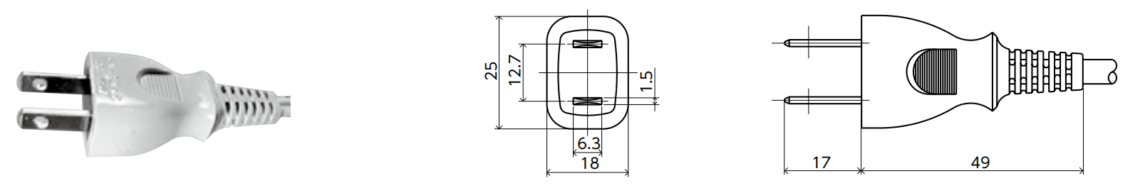 VCTF2×2.0 15A-125V/VCTF3×0.75 7A-125V