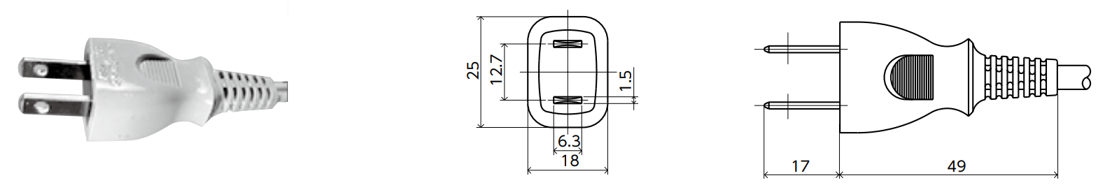 VCT2×0.75 7A-125V/VCT2×1.25 12A-125V/VCT2×2.0 15A-125V